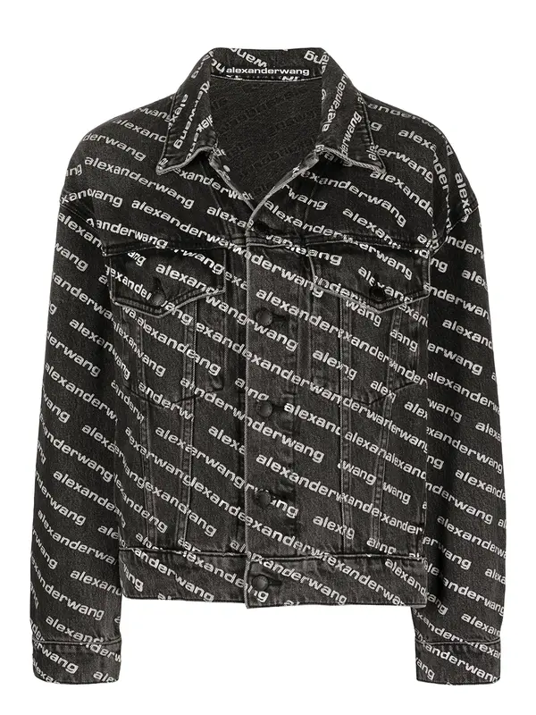Alexander Wang All-over Logo-print Jacket - Black