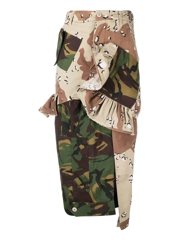 PREEN BY THORNTON BREGAZZI Camouflage-print Pencil Skirt - Green