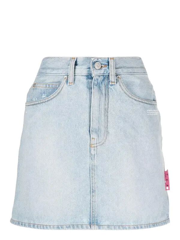 Off-White High-waist Denim Mini Skirt - Blue