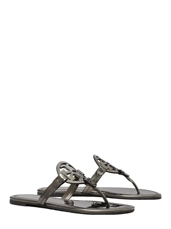Tory Burch Miller Metallic Sandal - Shiny Dark Gray