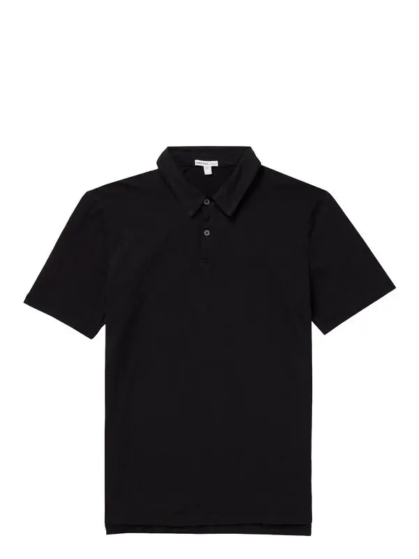 JAMES PERSE Slim-fit Supima Cotton-jersey Polo Shirt - Black