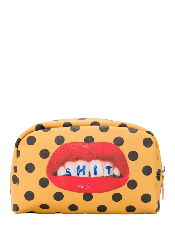 SELETTI Dotted-print Makeup Bag - Yellow