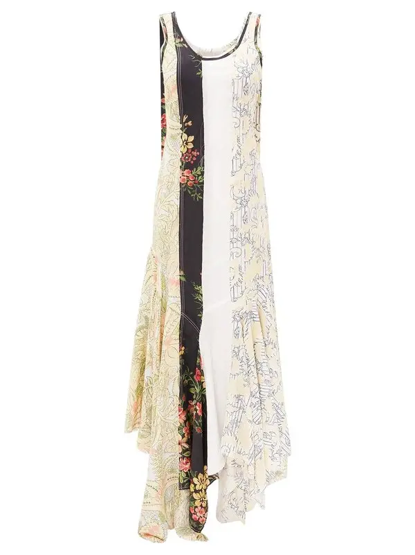 JW Anderson Floral Patchwork Dress - Neutrals