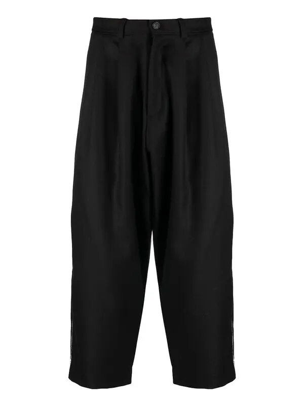 Isabel Benenato Drop-crotch Cropped Trousers - Black