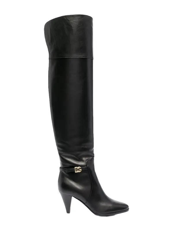 Dolce & Gabbana Dg Buckle Knee-length Boots - Black