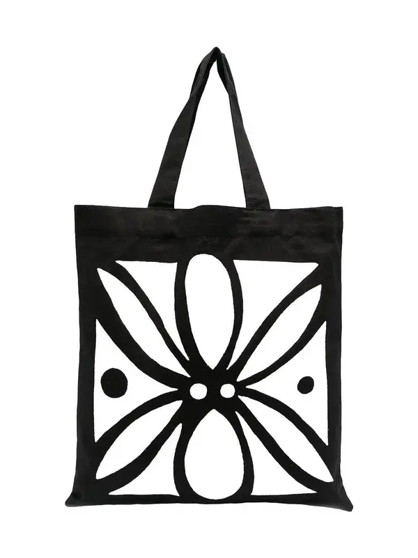 10 CORSO COMO Abstract Floral Print Tote Bag - Black