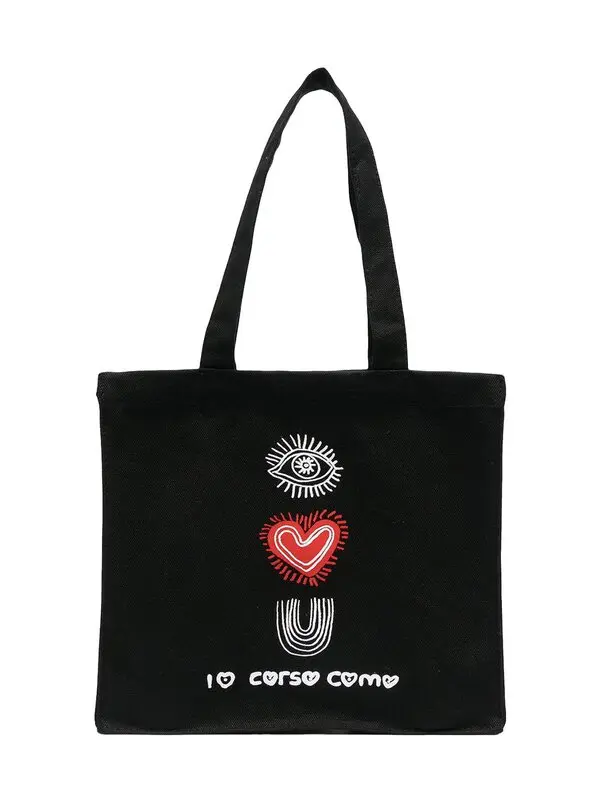 10 CORSO COMO I Love You Print Tote Bag - Black