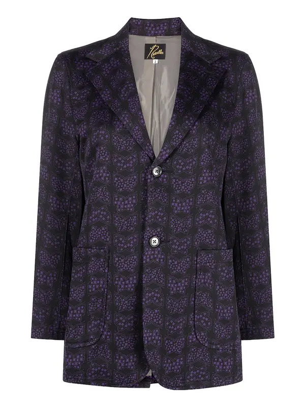 Needles Butterfly-pattern Single-breasted Blazer - Purple