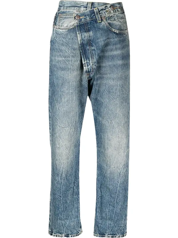 R13 Crossover High-rise Cropped Jeans - Blue