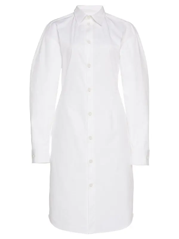 Bottega Veneta Stretch Poplin Shirt Dress - White