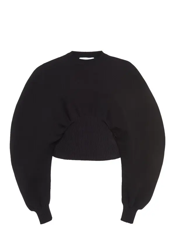 Bottega Veneta Ribbed-trim Wool Knit Sweater - Black