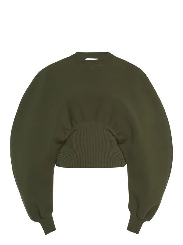 Bottega Veneta Ribbed-trim Wool Knit Sweater - Green