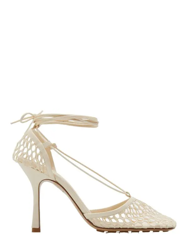 Bottega Veneta Stretch Net Sandals - Off-white