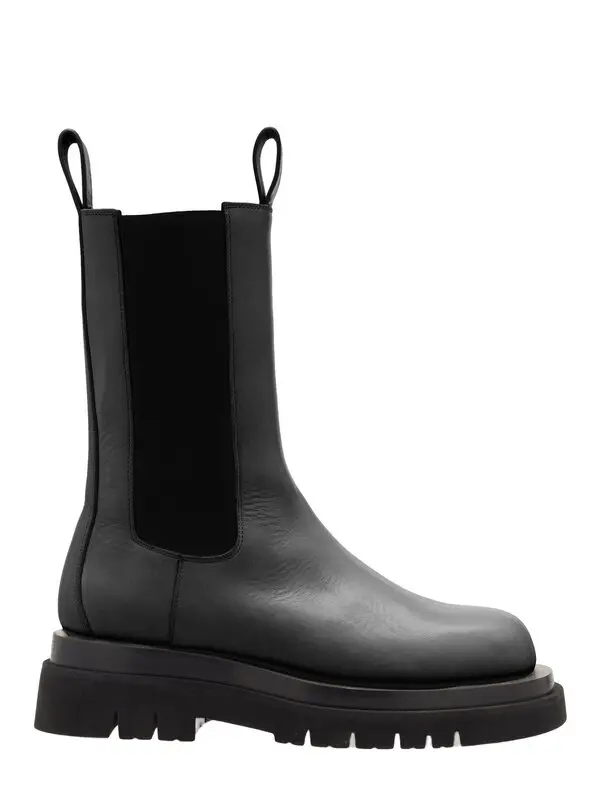 Bottega Veneta The Lug Leather Ankle Boots - Black
