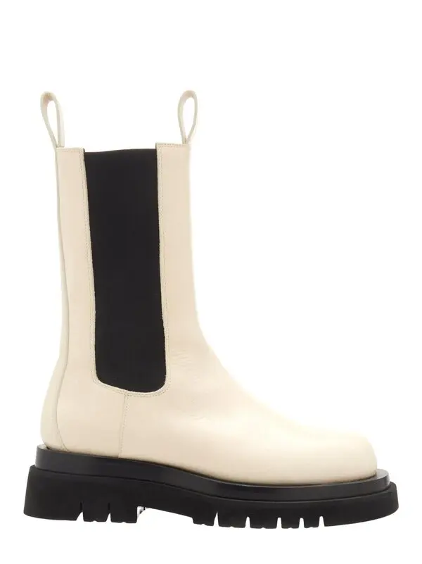 Bottega Veneta The Lug Leather Ankle Boots - White