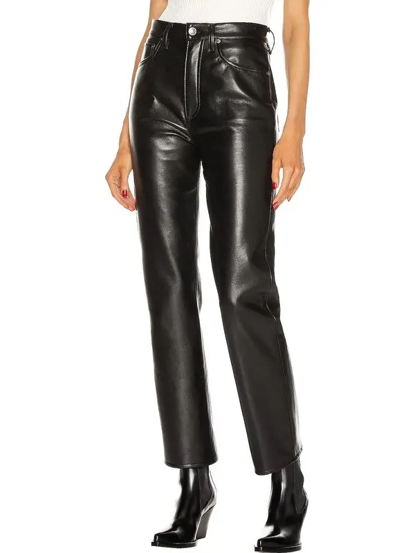 AGOLDE Faux Leather Fitted 90's Pant - Detox