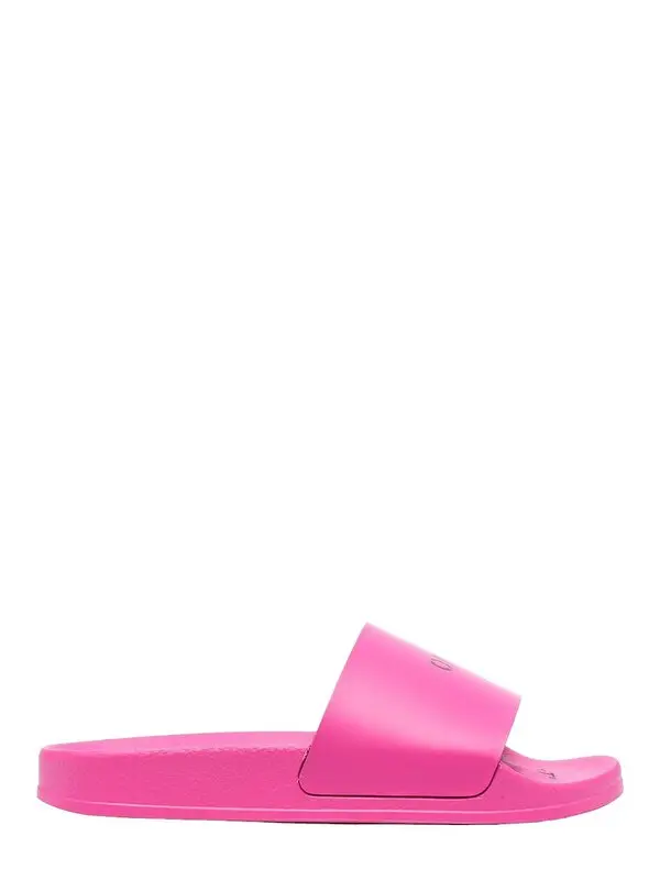 Off-White Arrows Logo Print Slides - Pink