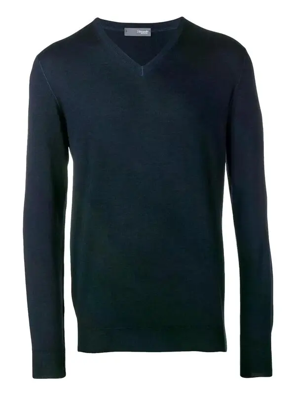 DRUMOHR Plain V-neck Jumper - Blue