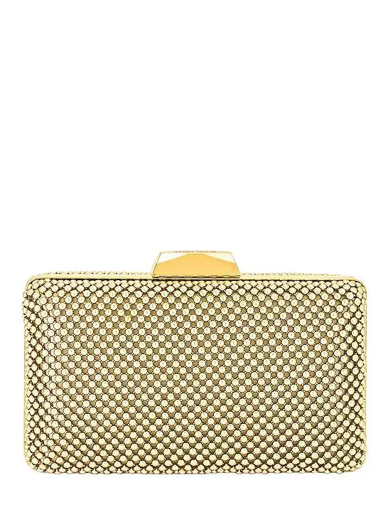 OLGA BERG Natasha Ball Mesh Clutch - Gold