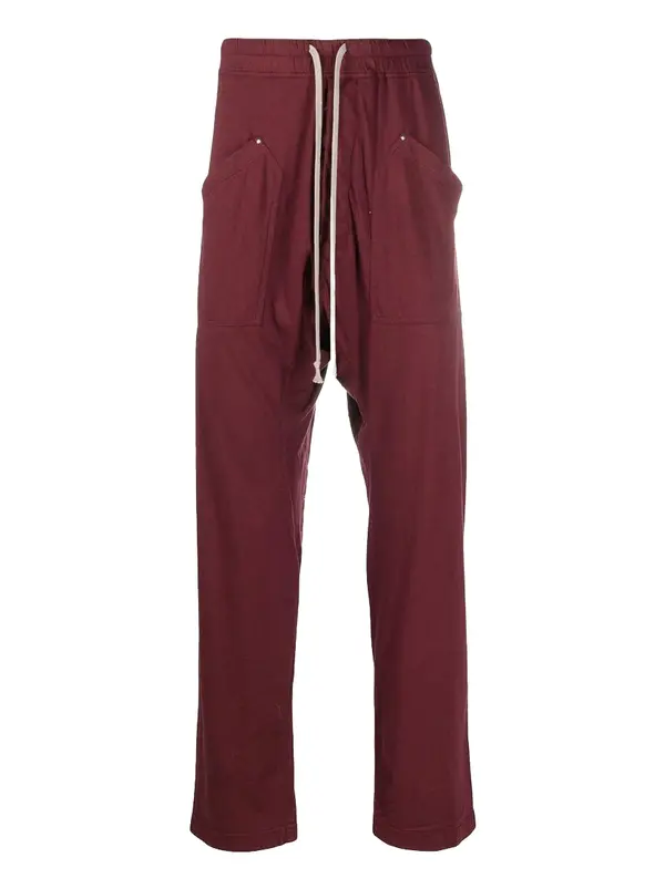 Rick Owens Drop-crotch Track Trousers - Red
