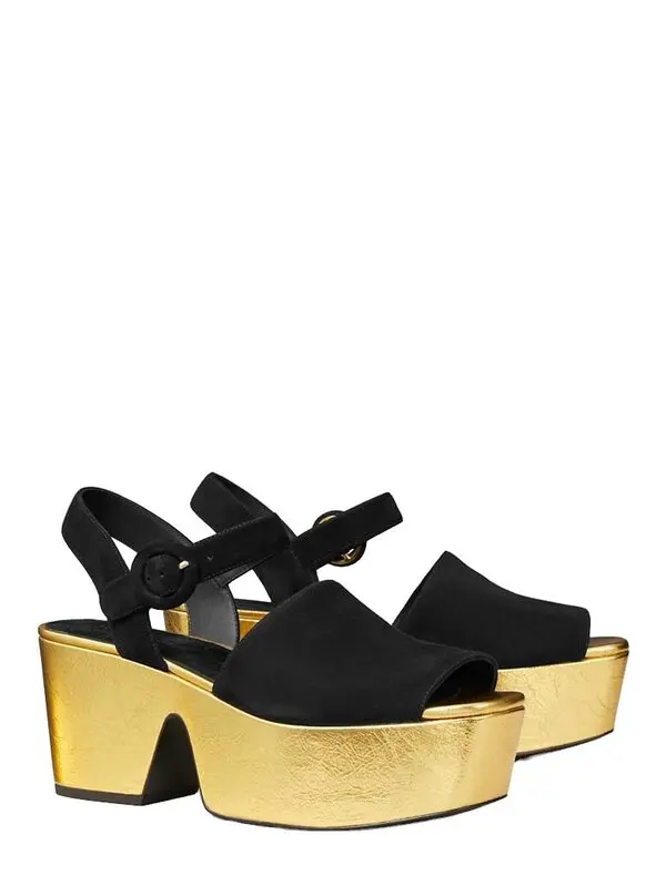 Tory Burch Platform Sandal - Perfect Black/champagne