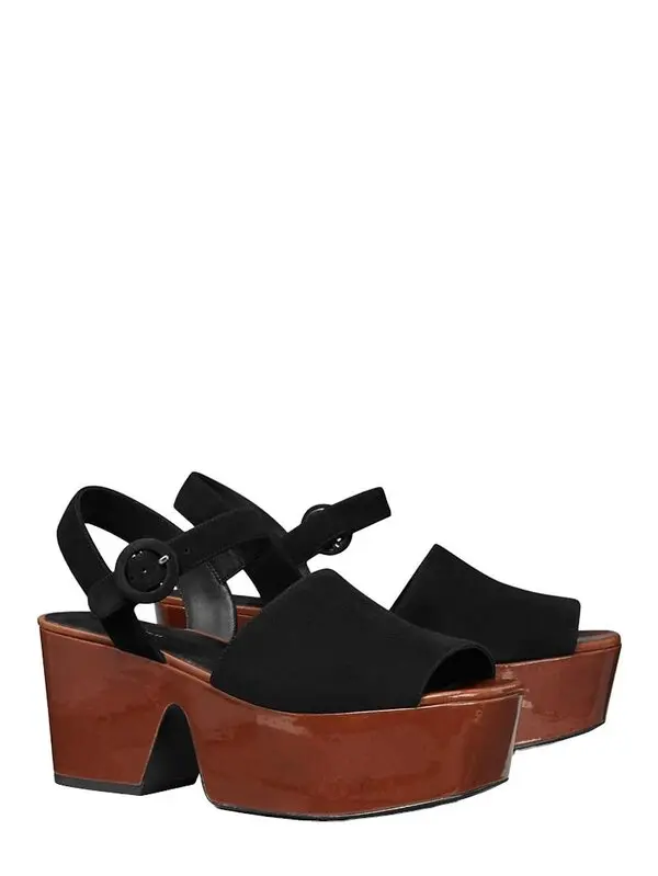 Tory Burch Platform Sandal - Perfect Black/plum