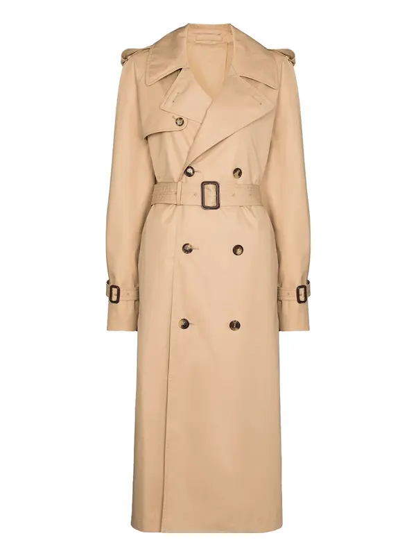 Wardrobe.NYC Belted Double-breasted Trench Coat - Neutrals