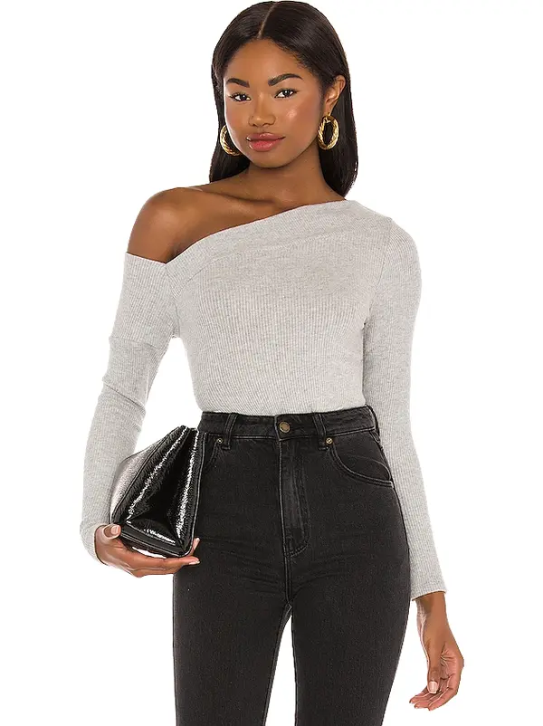 Michael Lauren Maples Long Sleeve Top - Heather Grey
