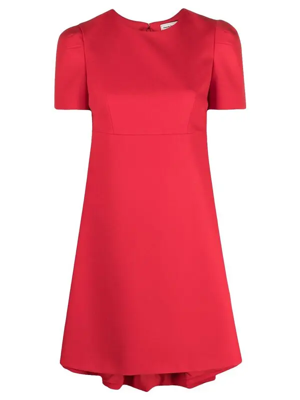 Alexander McQueen Round Neck Short Sleeve Dress - Red
