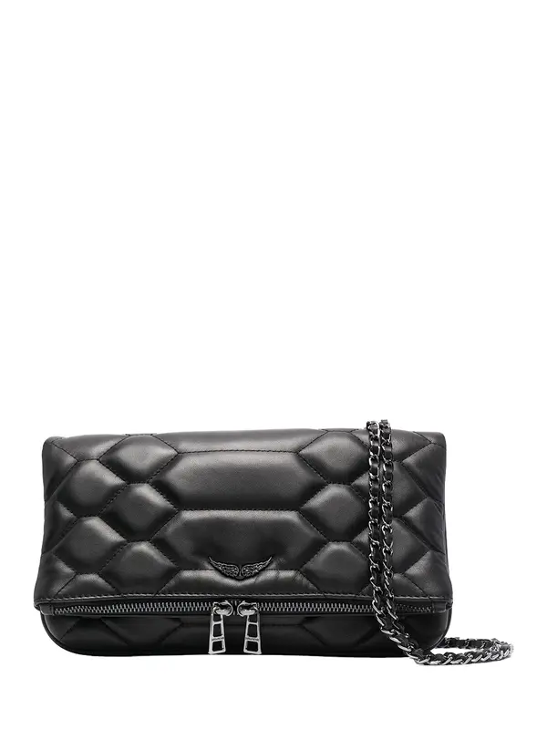Zadig&Voltaire Rock Mat Scale Clutch Bag - Black