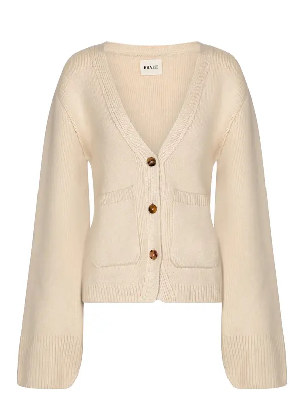 Khaite Scarlet Cashmere Cardigan - Beige