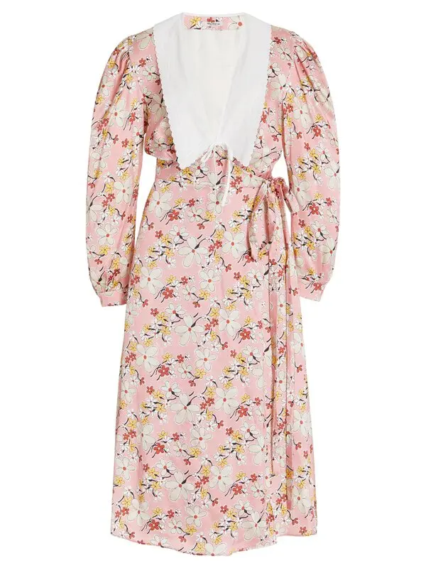 Miu Miu Printed Satin Sable Dress - Floral