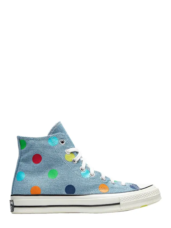 CONVERSE X Golf Wang Chuck 70 Hi Denim Polka Dots Sneakers - Blue