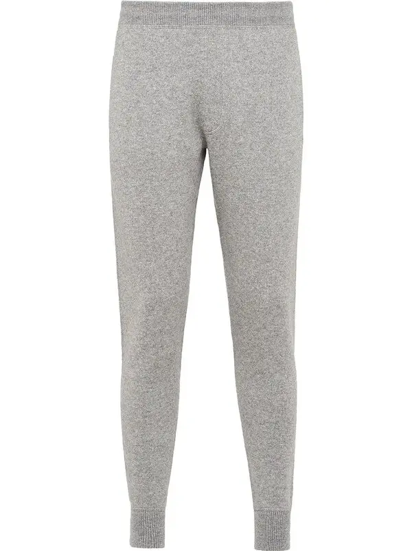 Prada Cashmere Knitted Track Pants - Grey