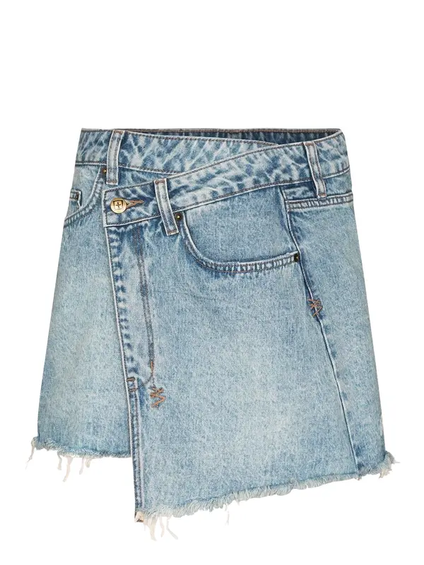 Ksubi Rap Asymmetric Denim Mini Skirt - Blue