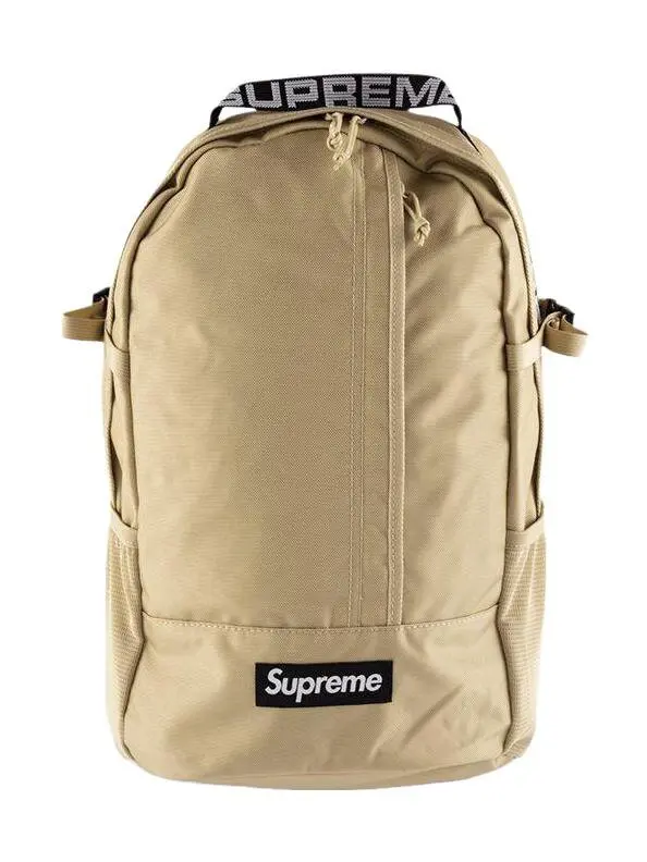 Supreme Logo-patch Zipper-compartment Backpack - Neutrals