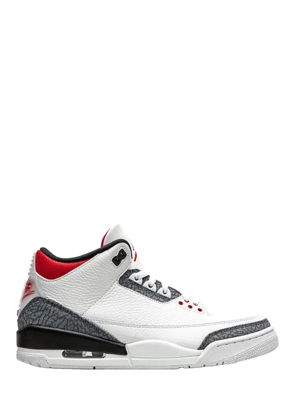 JORDAN Air 3 Retro Se-t Denim Japan Exclusive Fire Red Sneakers - White