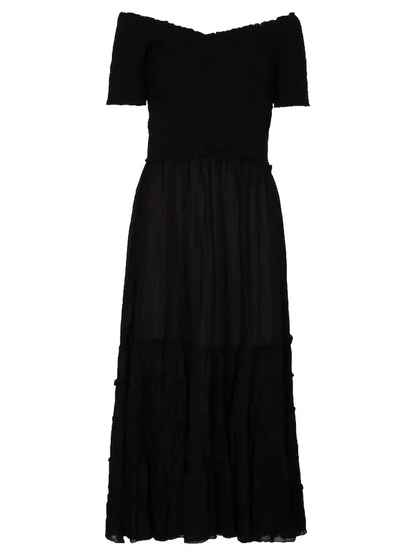 Poupette St Barth Soledad Midi Dress - Black