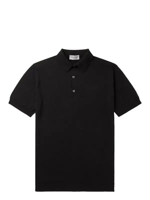 John Smedley Adrian Slim-fit Sea Island Cotton Polo Shirt - Black
