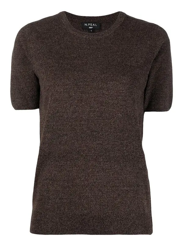 N.peal Knitted Cashmere Top - Brown