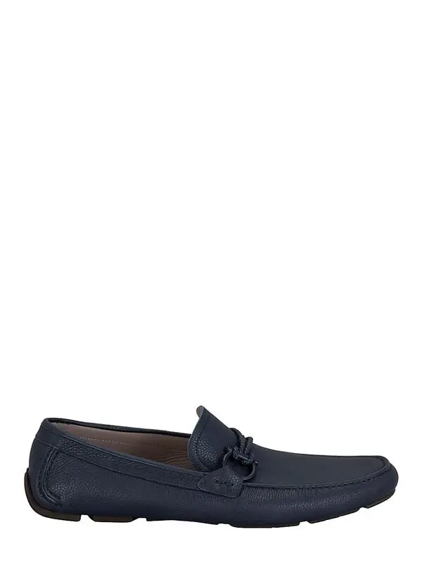 FERRAGAMO Front 4 Leather Drivers - Blue