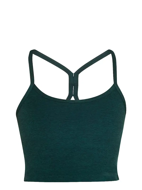 Beyond Yoga Space-dye Slim Racerback Cropped Tank - Dark Spruce Green He