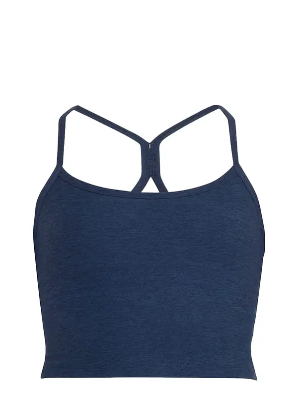 Beyond Yoga Space-dye Slim Racerback Cropped Tank - Nocturnal Navy