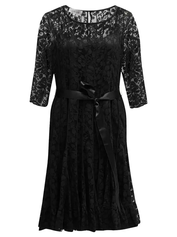 Rickie Freeman For Teri Jon 3/4-sleeve Lace Overlay Cocktail Dress - Black