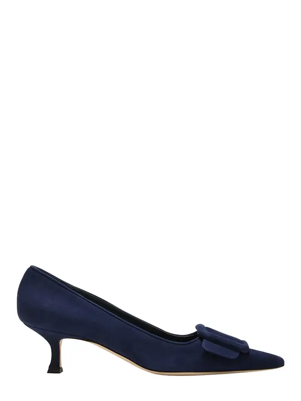 Manolo Blahnik Maysale Suede Pumps - Navy