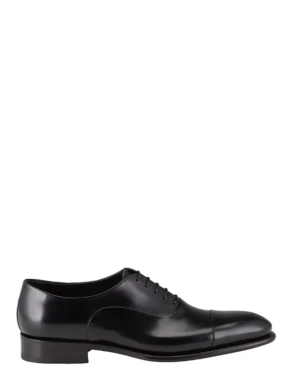 Santoni Isaac Leather Oxford Shoes - Black