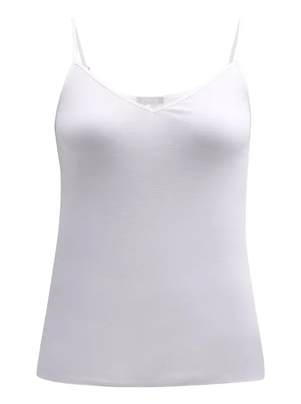 Hanro Seamless Cotton V-neck Camisole - White