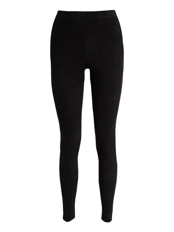 Alice + Olivia Maddox Suede High-waist Side-zip Leggings - Black