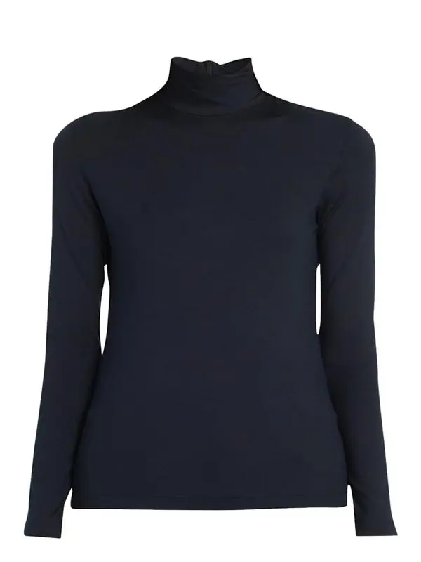 Akris Silk-cotton Jersey Turtleneck Top - Black