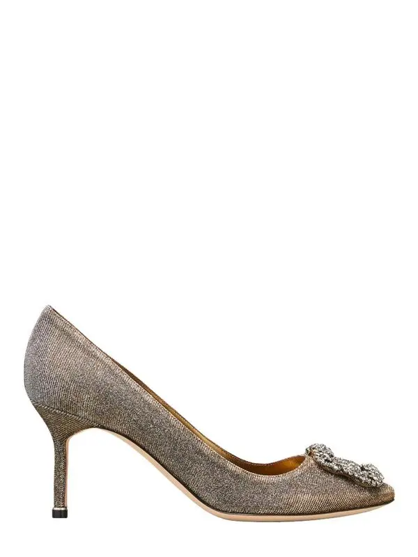 Manolo Blahnik Hangisi 70mm Flannel Pumps - Bronze